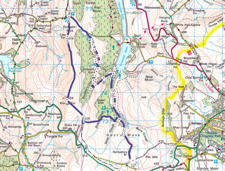 Shining Tor Circular Walk via Goyt Valley From Derbyshire Bridge | 10 ...