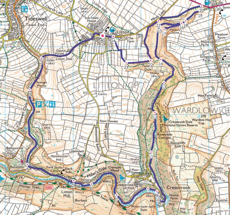 Tideswell, Miller’s + Cressbrook Dales Walk From Litton | 8-Mile Route ...
