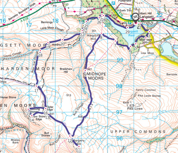 Langsett Reservoir, Margery Hill + Outer Edge Trig From Langsett Barn ...