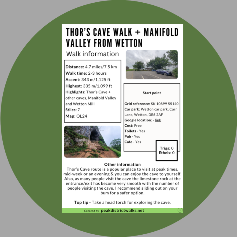Thor’s Cave Walk From Wetton PDF | 5-Miles (Route 053) – Peak District ...
