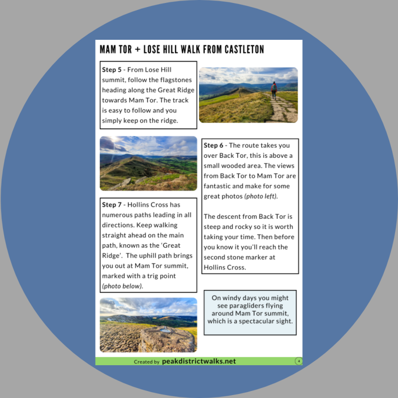 Mam Tor + Lose Hill Walk From Castleton PDF | 7-Miles (Route 030 ...