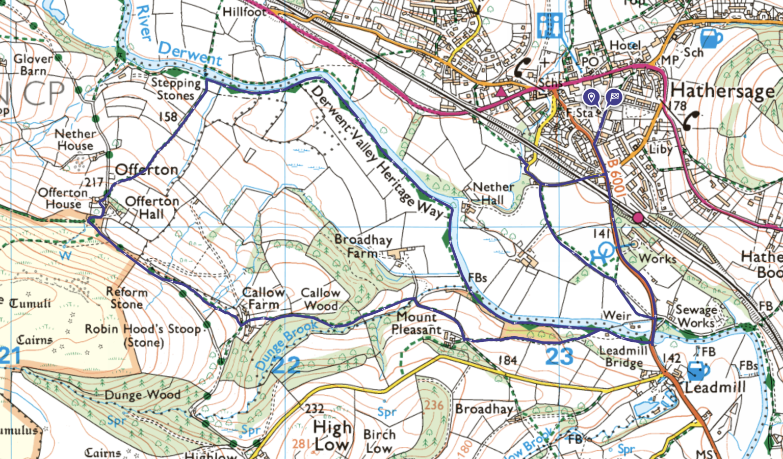 River Derwent Short Walk From Hathersage | 5-Mile Route – Peak District ...
