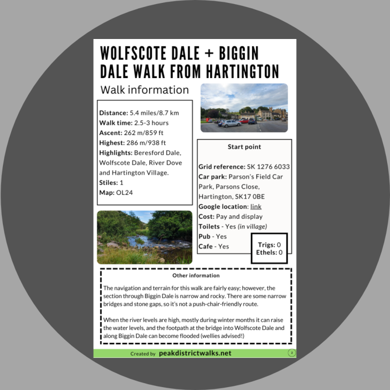 Wolfscote Dale + Biggin Dale Walk From Hartington PDF | 5-Miles (Route ...