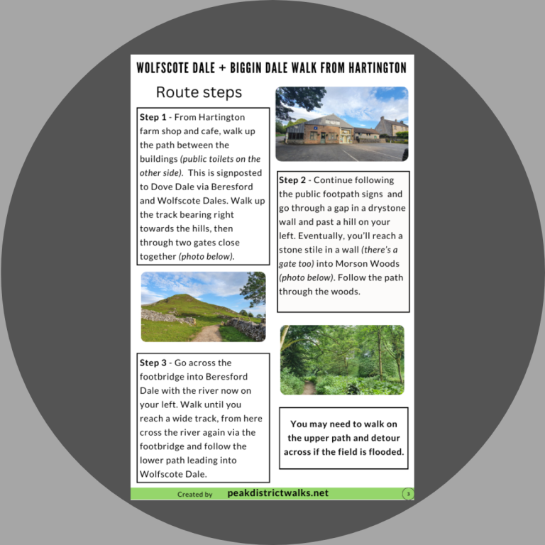 Wolfscote Dale + Biggin Dale Walk From Hartington PDF | 5-Miles (Route ...